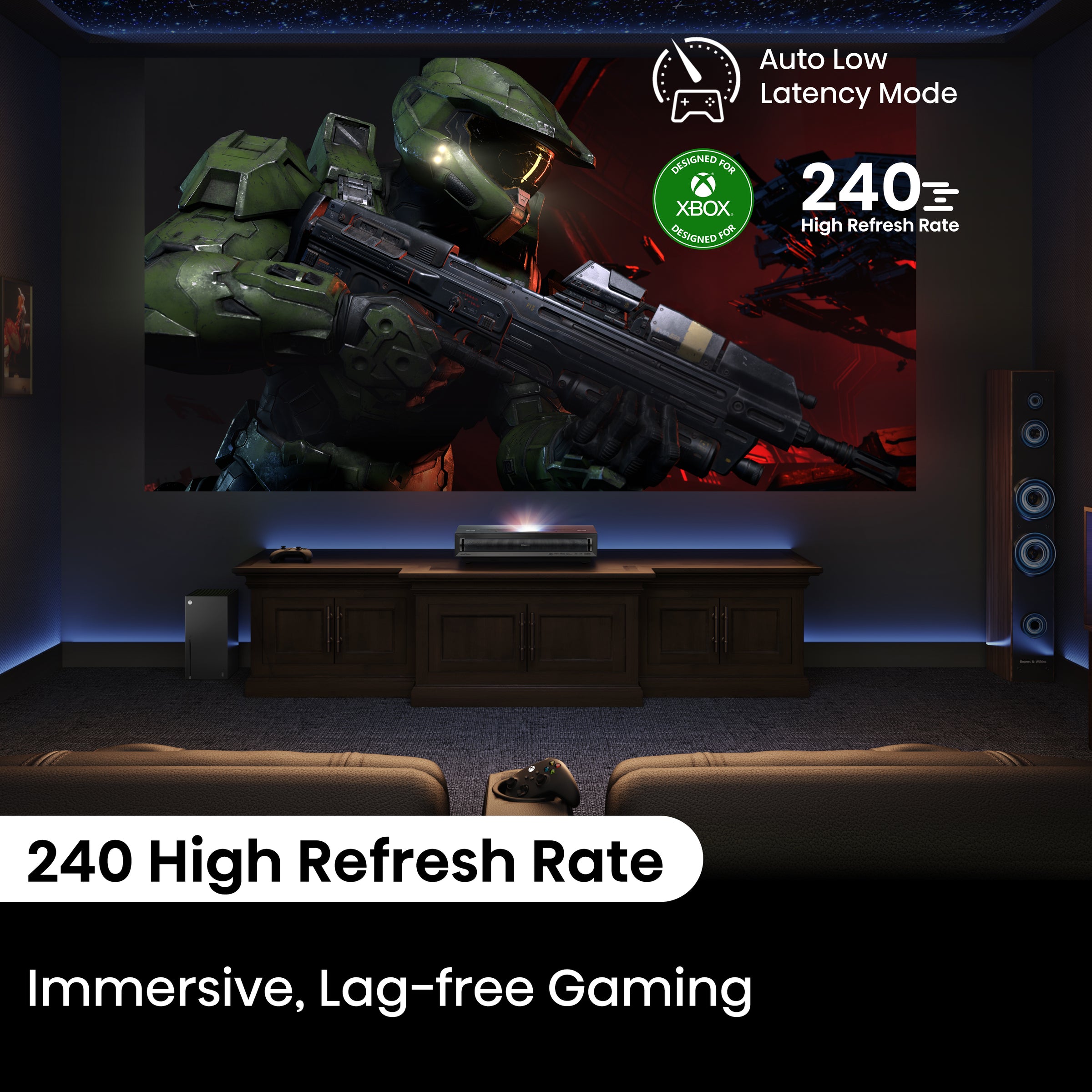 Hisense PX3-PRO TriChroma Laser Projector, Netflix, Designed for XBOX